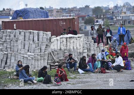 Nepalese people awaiting local buses managed by local government to ...