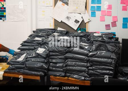 3crowd employees make full face PPE Shields protective visors for the ...