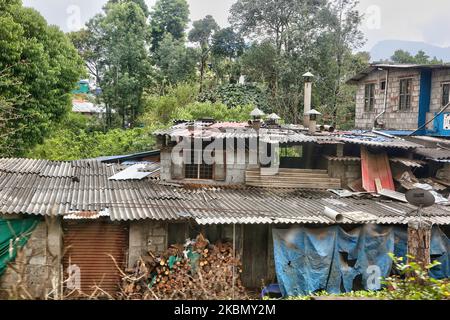 Homes in the small village of Pooppara (Poopara), Idukki, Kerala, India ...