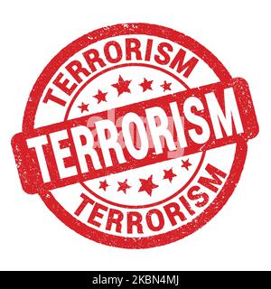 TERRORISM text written on red trapeze stamp sign Stock Photo - Alamy