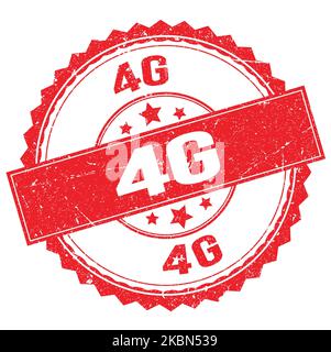 4G text written on red grungy stamp sign Stock Photo - Alamy