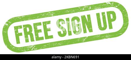 FREE SIGN UP text on red grungy rectangle stamp sign Stock Photo - Alamy
