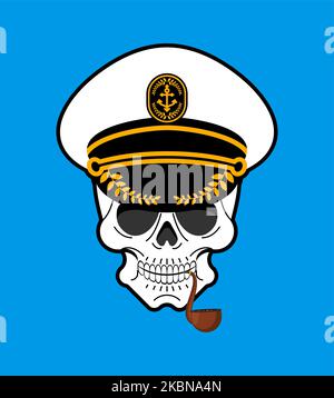 Captain Skull. Sea captain head skeleton. Vector illustration Stock ...