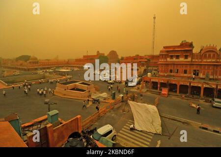 Dusty clouds hover over at Badi Chopad during the Dust Storm and bad ...