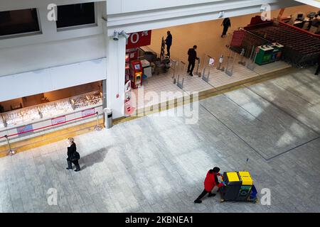 Customers are seen inside Bonarka shopping mall after reopening during ...