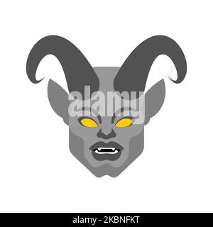 Gargoyle face isolated. Head Stone demonic character, monster ...