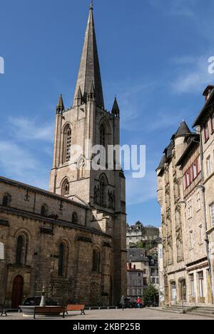Tulle, central southern France: the steeple of Notre Dame Cathedral ...