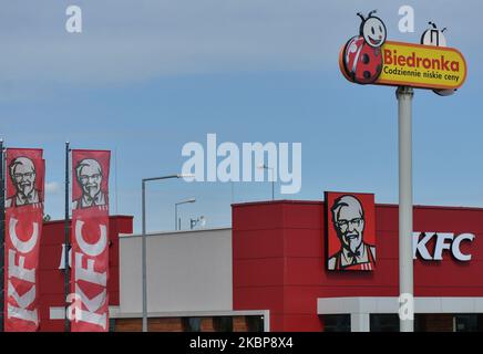 A view of KFC restaurant in Krakow. On Friday, May 22, 2020, in Krakow ...