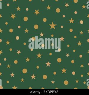 Christmas seamless pattern with christmas stars polka dots and ...