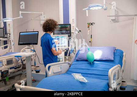 A nurse at the opening of the new Intensive Care Unit for patients with ...