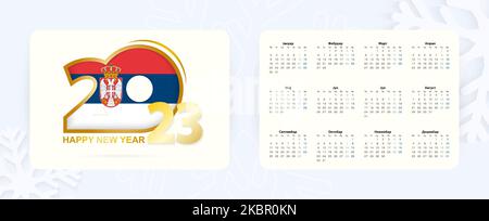 Calendar 2023 in Serbian language with public holidays the country of ...