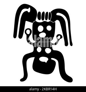 Geoglyph of the humanoid from Nazca desert, Peru, South America Stock ...