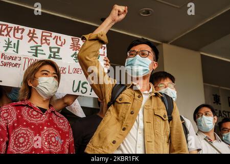 Pro-democracy activist, Ventus Lau Wing-Hong appeared at the Courts on ...