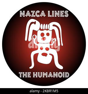 Geoglyph of the humanoid from Nazca desert, Peru, South America Stock ...