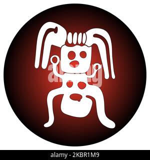 Geoglyph of the humanoid from Nazca desert, Peru, South America Stock ...