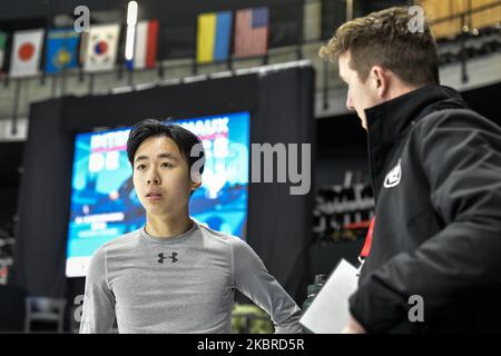 WESLEY CHIU (CAN) during Men Practice, at the ISU Grand Prix of Figure ...