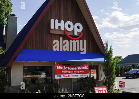 A view of an IHOP fast food chain in Queens, New York, USA., offering ...
