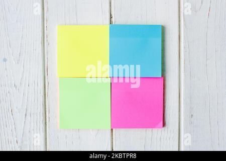 different colors stickers for notes with a copy space Stock Photo - Alamy