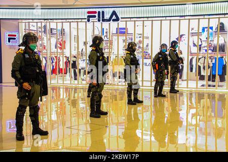 Hong Kong on dispersing crowds in YOHO Mall 1 in Yuen Long during ...