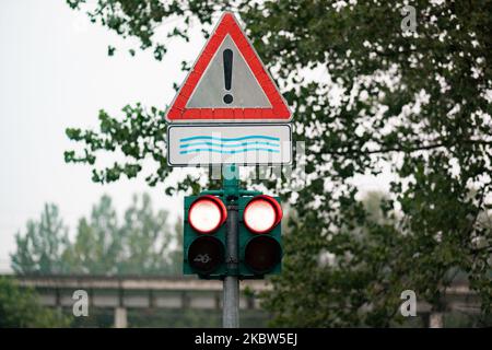 A tunnel closed to traffic during storm and flooding of the Seveso ...
