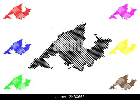 Oshima island (Japan, East Asia, Japanese archipelago, Nagasaki) map ...
