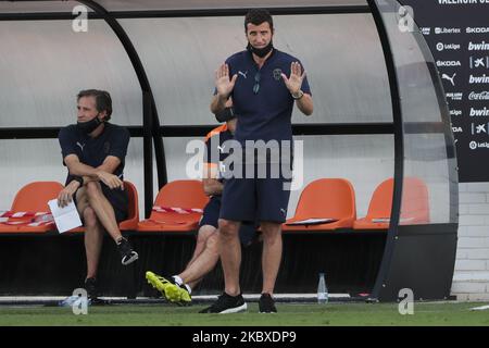 Javi Gracia head coach of Valencia gives instructions during the La ...