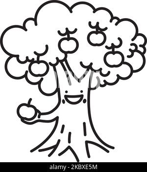 apple fruit character icon vector illustration design Stock Vector ...