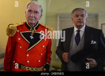 (L-R) Andrzej Maria Jozef Mankowski (bride's father), Prince Stanislaw ...