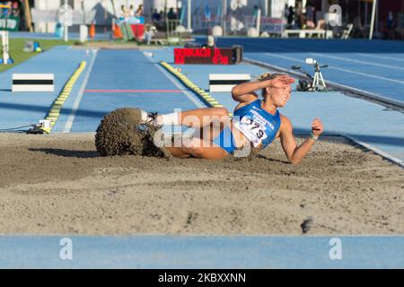 Dariya Derkach competes in the Women's Triple Jump during the Italian ...