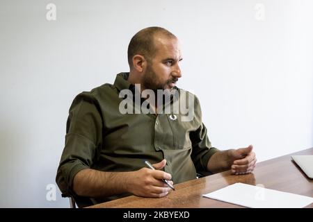 The new general secretary of SYRIZA, Dimitris Tzanakopoulos is speaking ...