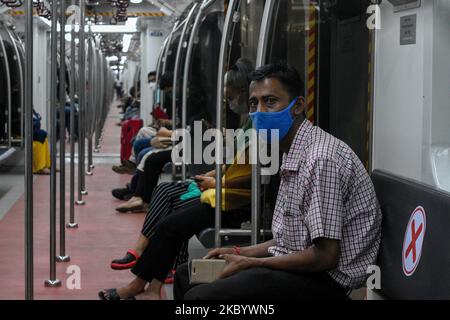 Scenes inside a metro railway cab of Kolkata.Kolkata Metro railway ...