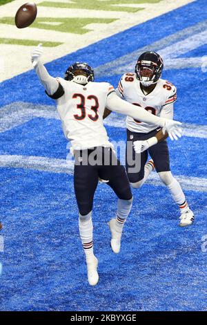 Chicago Bears cornerback Jaylon Johnson walks off the field after an ...
