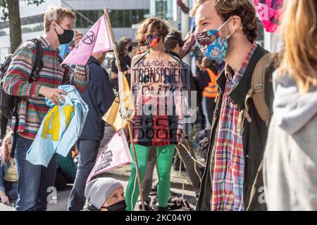 Protesters at the intersection road in Amsterdam Zuid, Netherlands, on ...