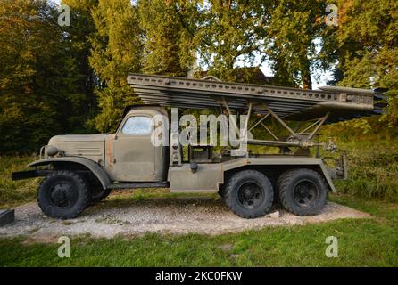 WW2 Soviet Katyusha multiple rocket launcher and M4 Sherman tank turret ...