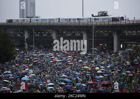 Thai protesters gather at the Victory Monument during an anti ...
