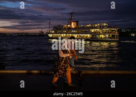 People run from heavy rainfall in Istanbul, Turkey on October 19, 2020 ...