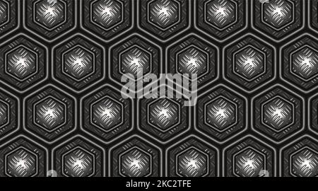 Hexagon pattern 3d metal background Stock Photo - Alamy
