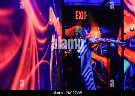 General view of Blood Manor Haunted Attraction in Soho area on October ...