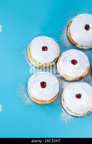 Flat lay composition with symbols jewish Rosh Hashanah holiday ...
