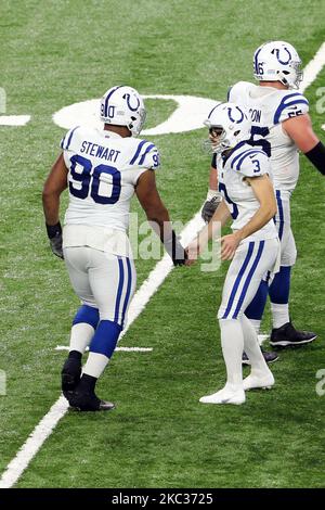 Indianapolis Colts defensive tackle Grover Stewart (90) runs a drill ...