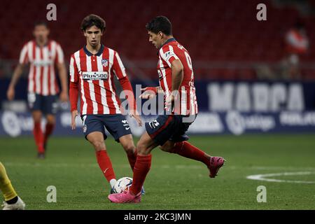 Luis Suarez and Joao Felix of Atletico Madrid during the La Liga ...