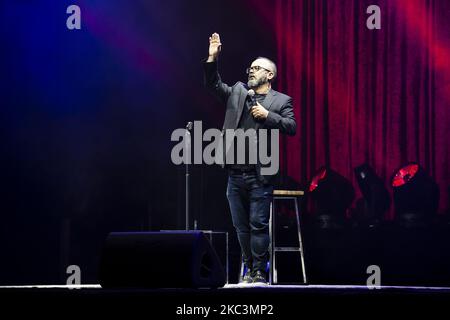 Portuguese stand-up comedy artist Fernando Rocha takes part in a show ...