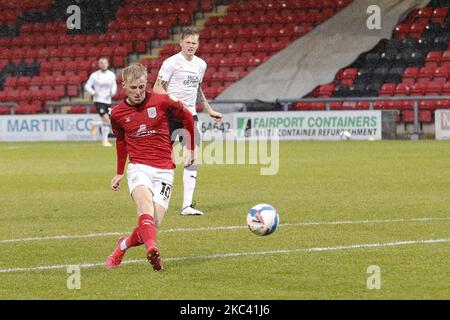 Crewes Charlie Kirk shoots and scores to make it 2-0 during the Sky Bet ...