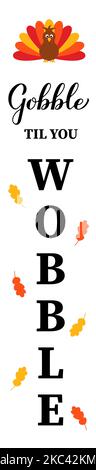 Welcome vertical signs with cute turkey. Thanksgiving Day decorations ...