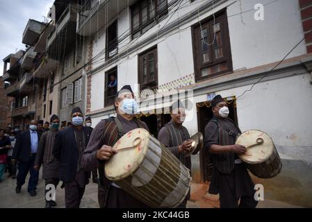 Newari People playing traditional instruments during Newari New Year ...
