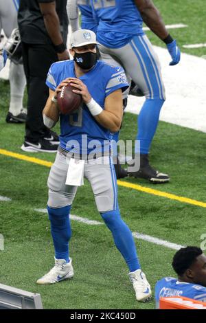 A football is seen during an NFL football game between the Chicago ...