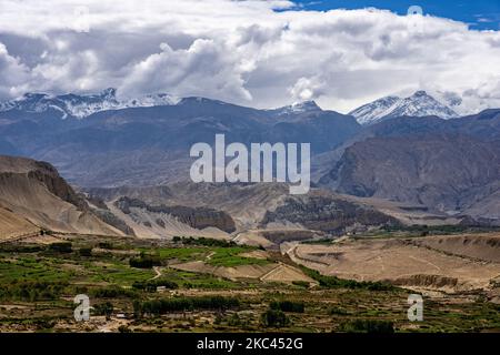 The Epic rock formations and Nilgiri Mountain, Upper Mustang, Nepal ...
