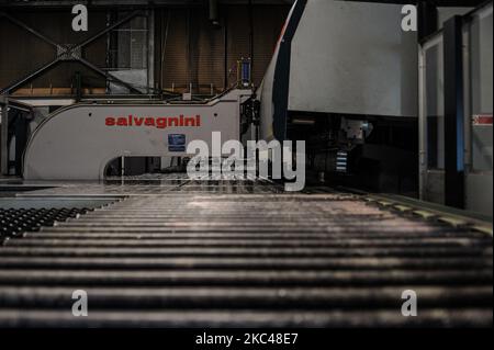 The interior of the industrial shed of the Italian company Desmon in ...