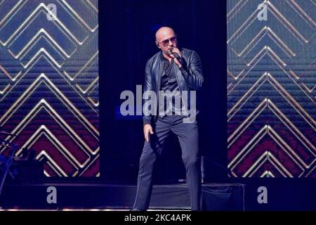 Singer Pitbull performing during his summer tour at the Hard Rock Hotel ...