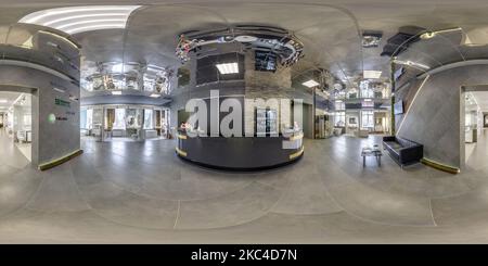 360° view of 360 hdri panorama inside interior of modern research ...